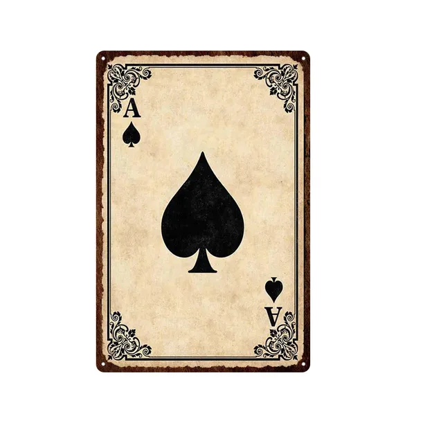 Vintage Poker Card Poster Music Guitar Get Metal Tin Sign Bar Garage ...