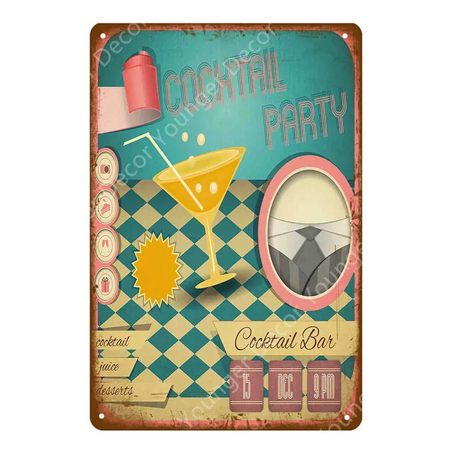 Retro WD 40 Tin Sign Draft Beer Bar Party Decor Cocktail Wine Vins ...