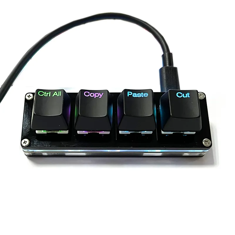Wireless Keyboard Backlit Mini Copy Paste Cut Keyboard Multifunction RGB LED Macro Programmable ...
