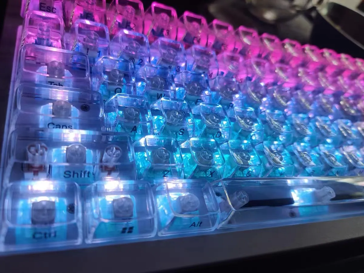132 Key Full Transparent Keycaps Cherry Profile Crystal With Characters ...
