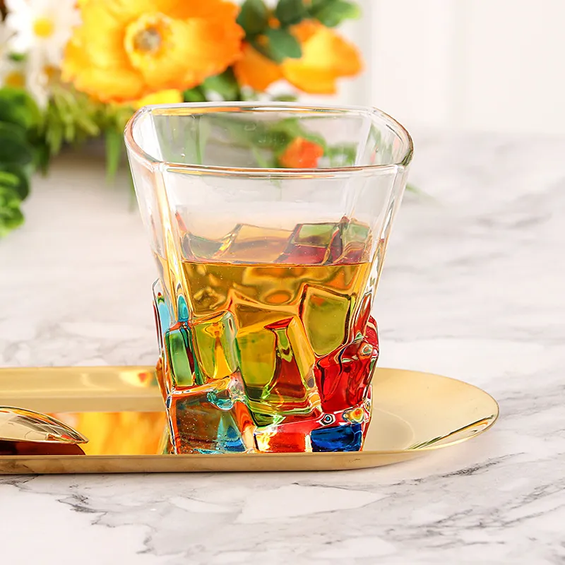 Nordic Fashion Hand Painted Stained Glass Weave Tipperary Crystal Mugs ...