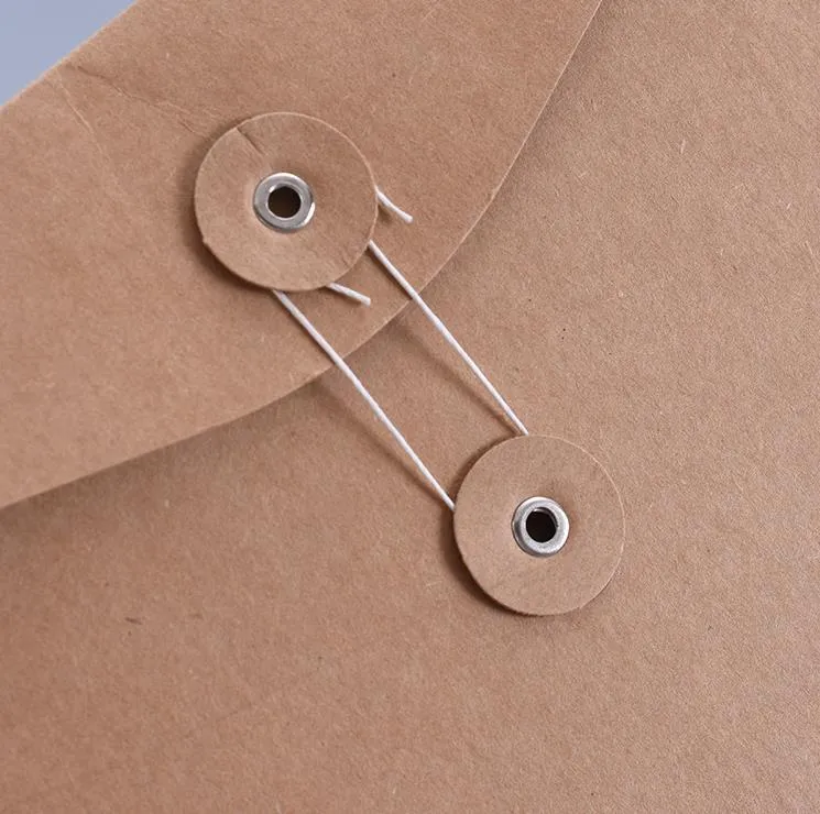 Plastic Envelope Folder Brown Kraft Paper A4 Document File Bag With ...