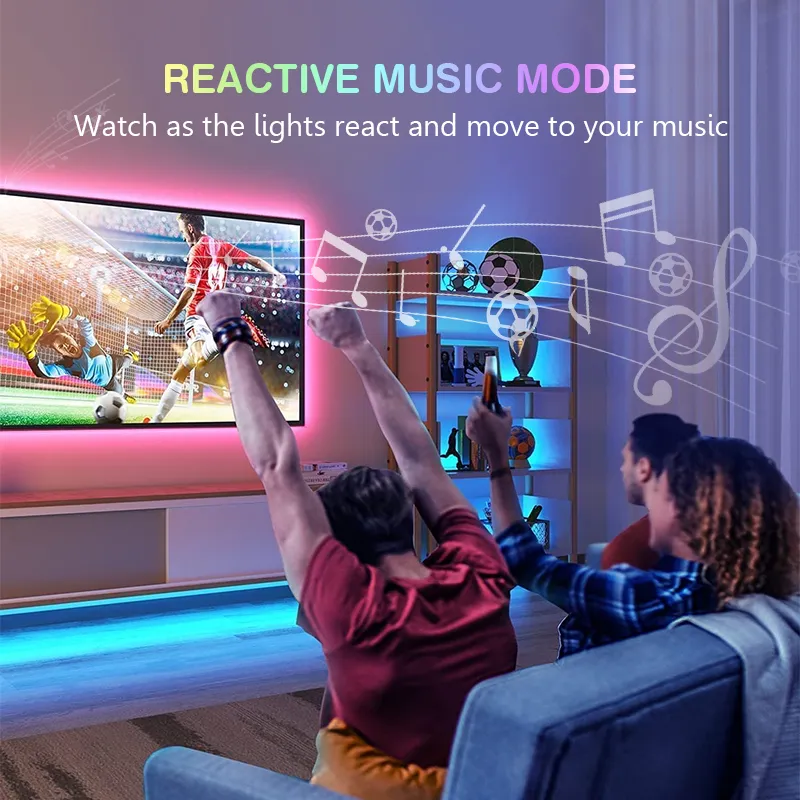 Flexible RGB LED Strip light shop with Music Sync,...
