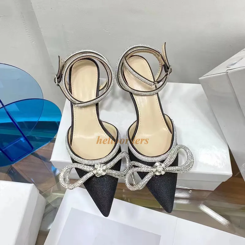 Bulk Crystal Bow Heels, Rhinestone High Heel Sandals: Women's Glitter ...