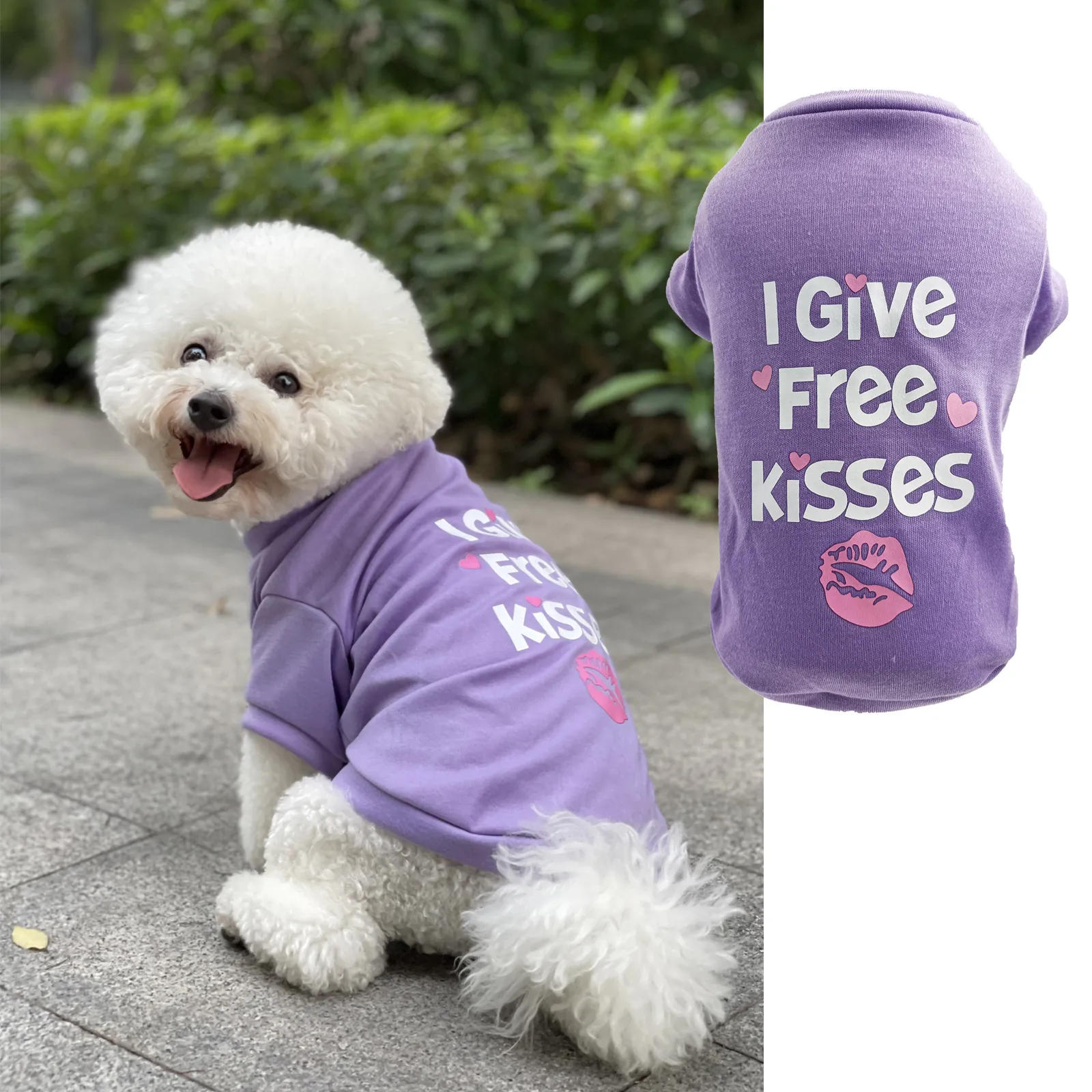 I Give Free Kisses Pattern Funny Dog Clothes Pet... From Stayrich, $2. ...