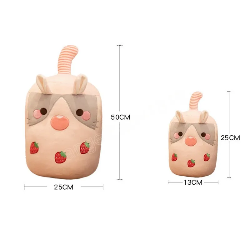 Cute Boba Milk Tea Plushie Toy With Soft Stuffed Bunny, Dog, And Cats ...