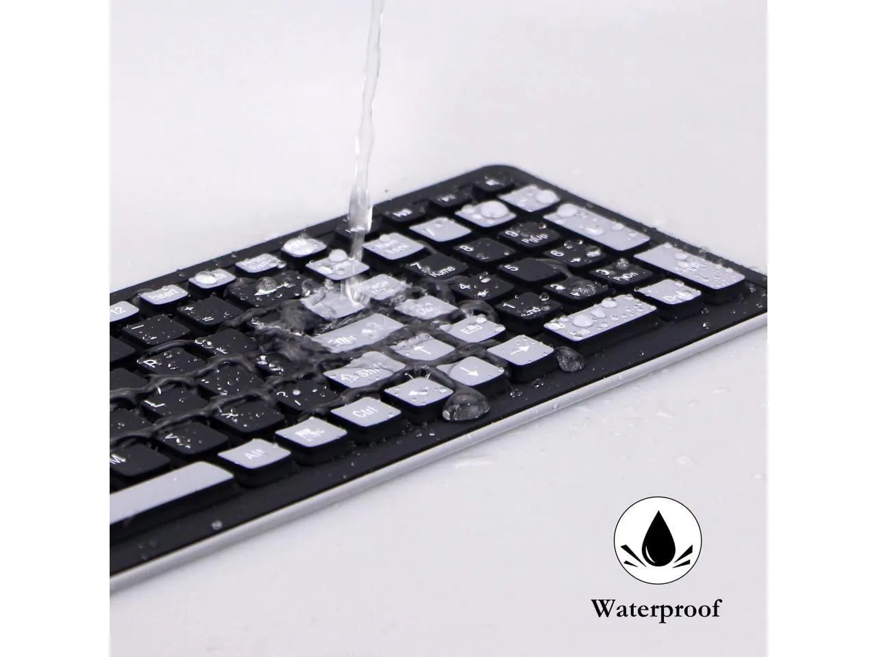 Wireless Silicone Keyboard, 2.4GHz Wireless, Foldable Rollup Keyboard ...