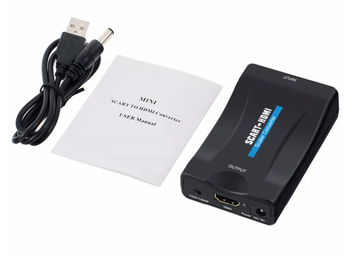 Analog HDMI Converter Scart To HDMI Adapter, 1080P Scaler Box Converts ...