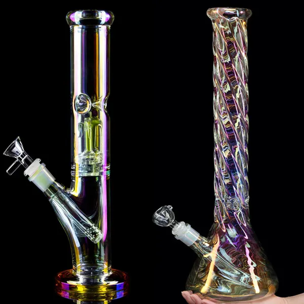 Dropshipping Rainbow Glass Bong Water Pipe With Downstem Perc, 14mm ...