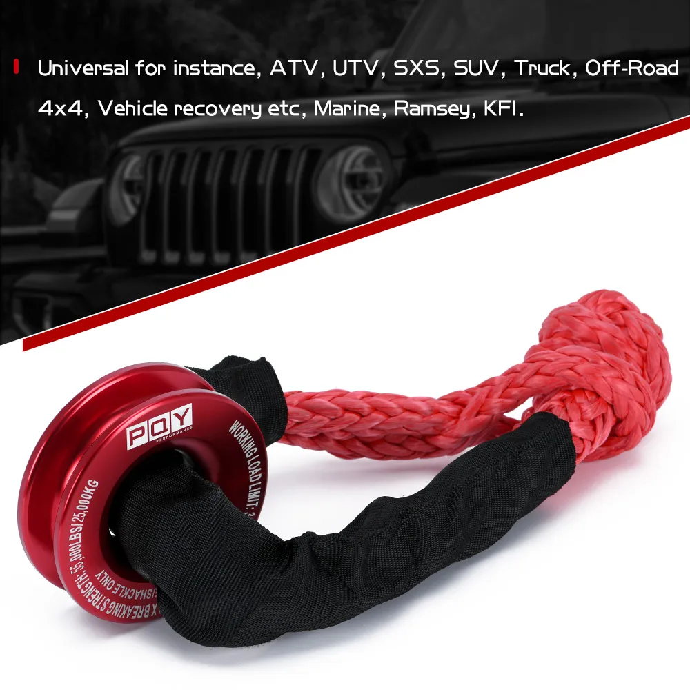 Vehicle Recovery Ring 3-Piece Synthetic Soft Shackles & Recovery Ring ...