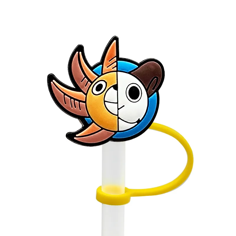 Japanese Anime Cartoon Silicone Straw Cover Topper, Reusable Splash ...