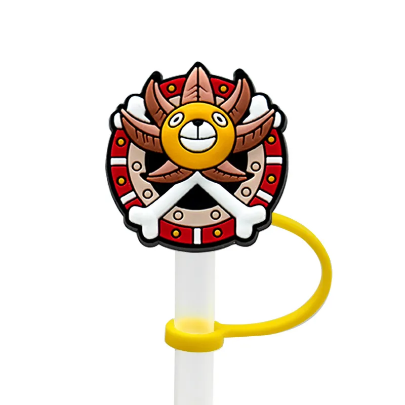 Japanese Anime Cartoon Silicone Straw Cover Topper, Reusable Splash ...
