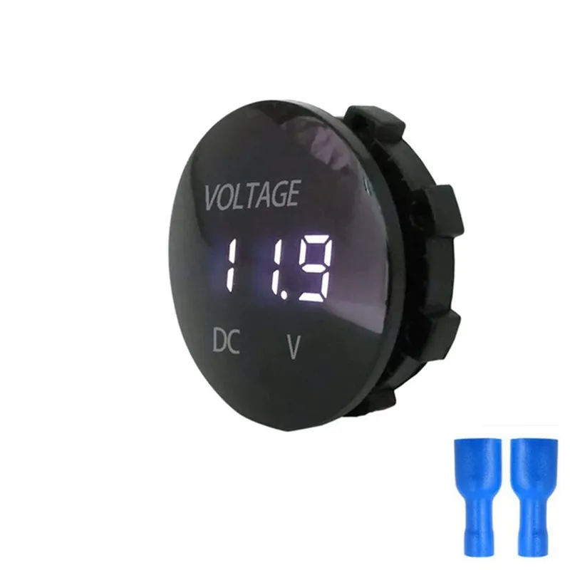 Waterproof Mini Round Livewire Motorcycle Voltmeter With LED Panel ...