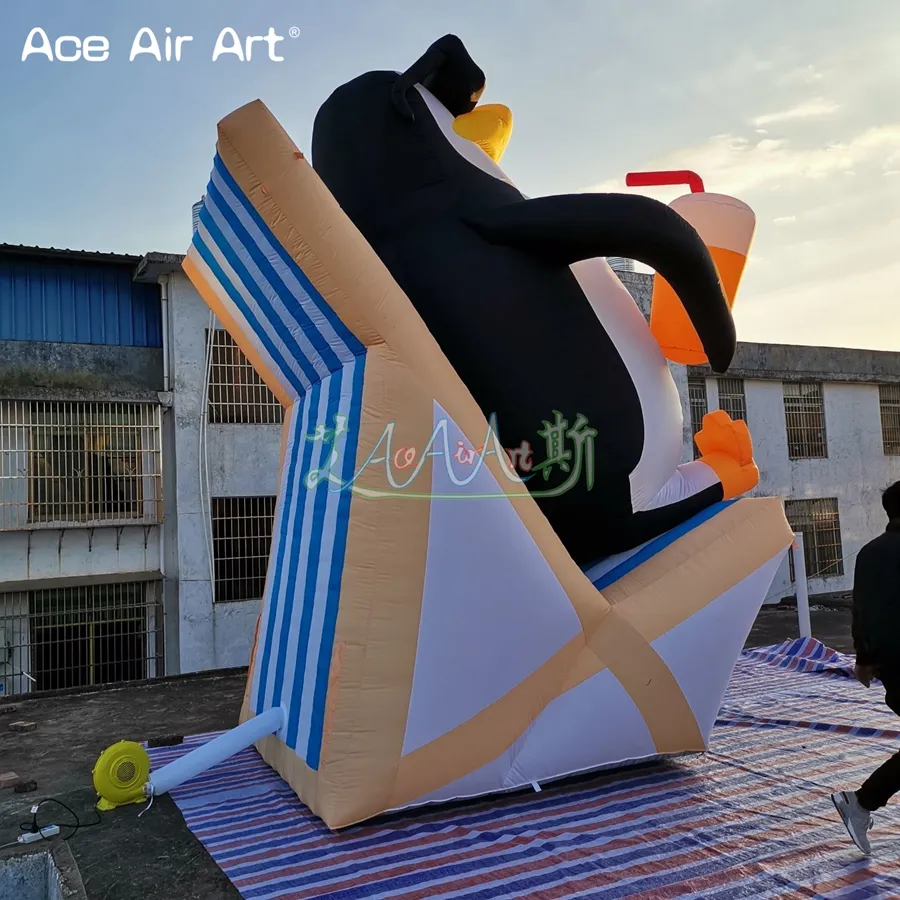 Inflatable Toy: 5m Giant Air Blow Penguin Model For Playgrounds & Beach ...