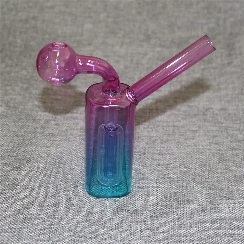 Dropshipping Colorful Mini Glass Oil Burner Bong With Recycler And Ash ...