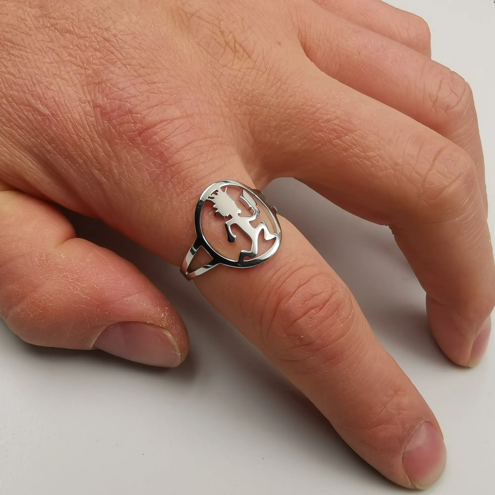 Mens Hatchetman ICP Ring Stainless Steel Fashion Polished Silver ...