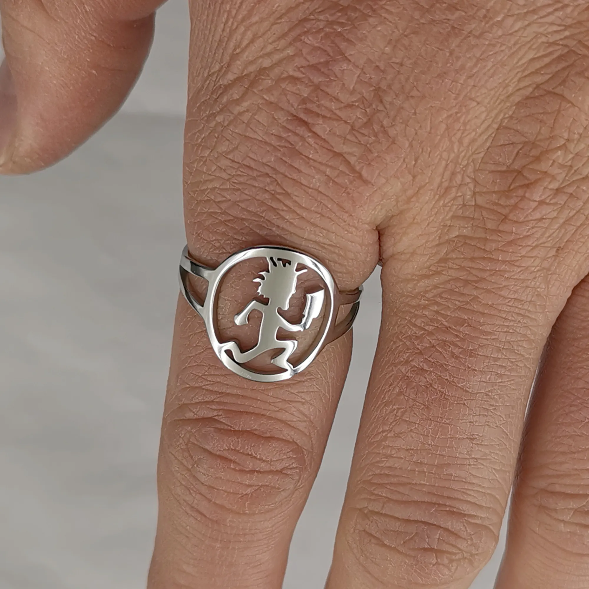 Mens Hatchetman ICP Ring Stainless Steel Fashion Polished Silver ...