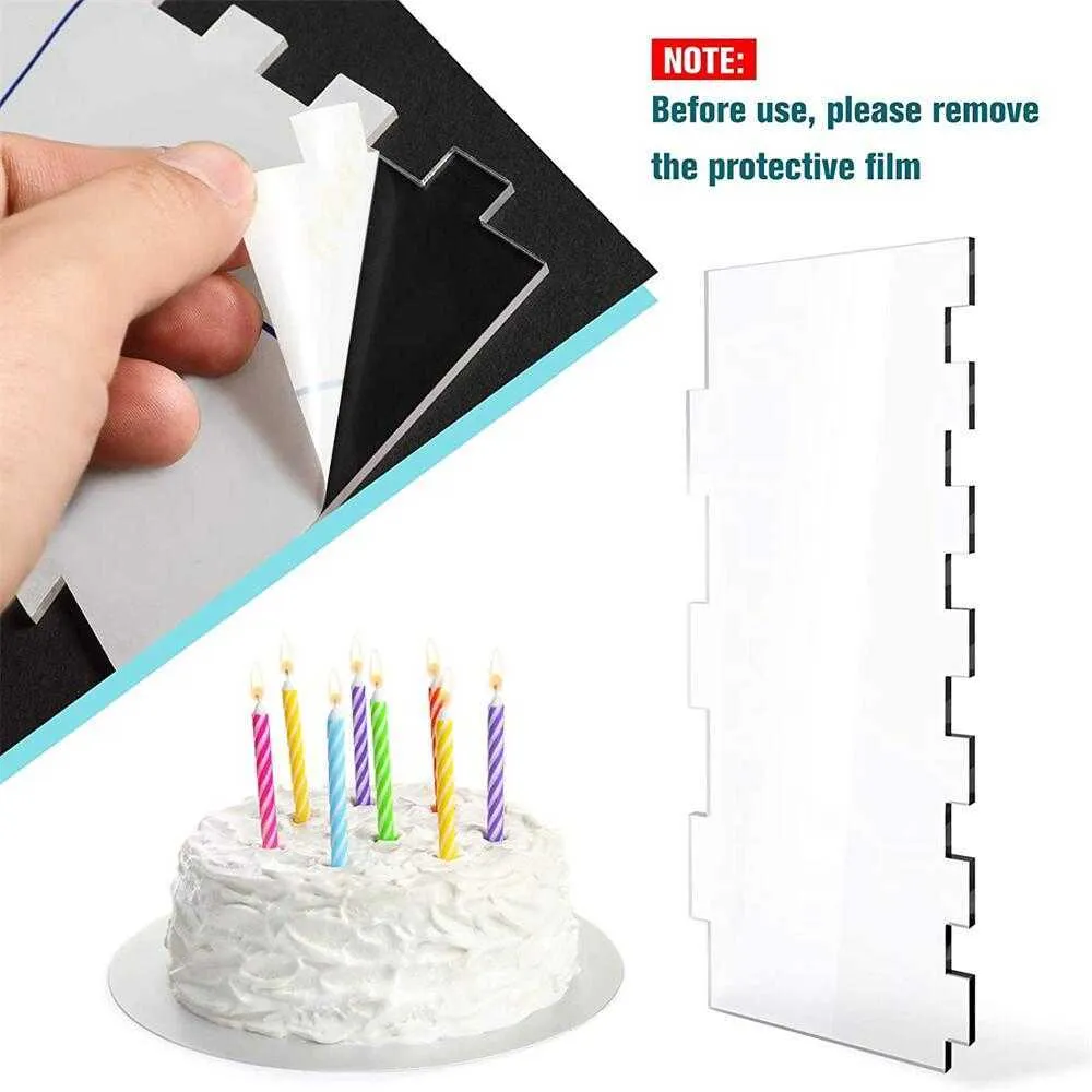 Acrylic cake scraper tool Tool - 11 Patterns for Decorating, Icing ...