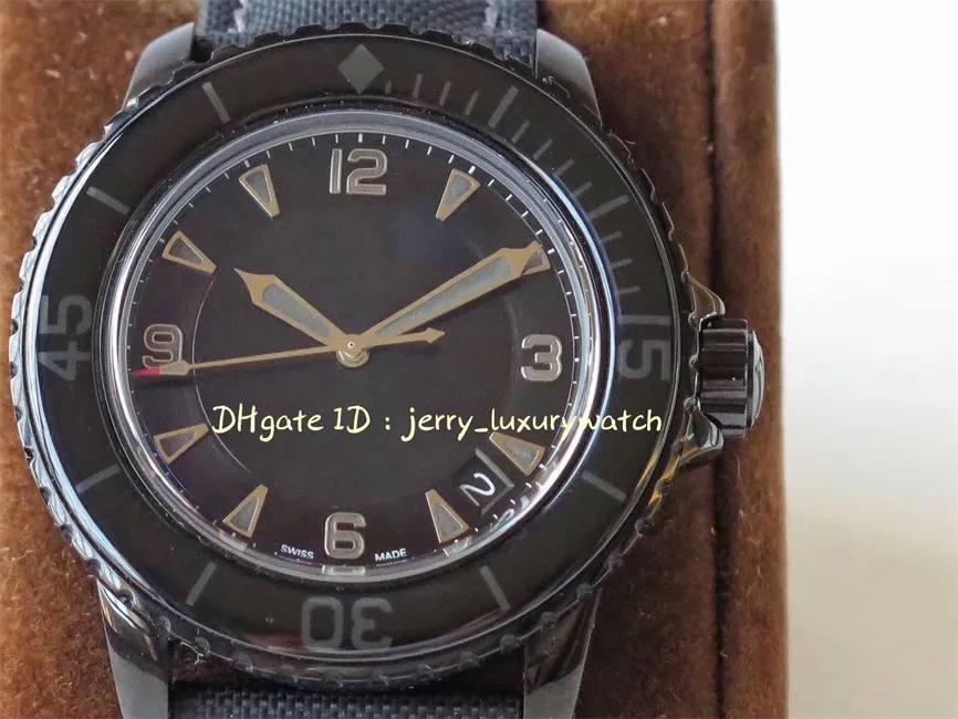 Men's 45mm FIFTY FATHOMS ZF 5015 Luxury Watch, Cal.1315 Movement, Black ...