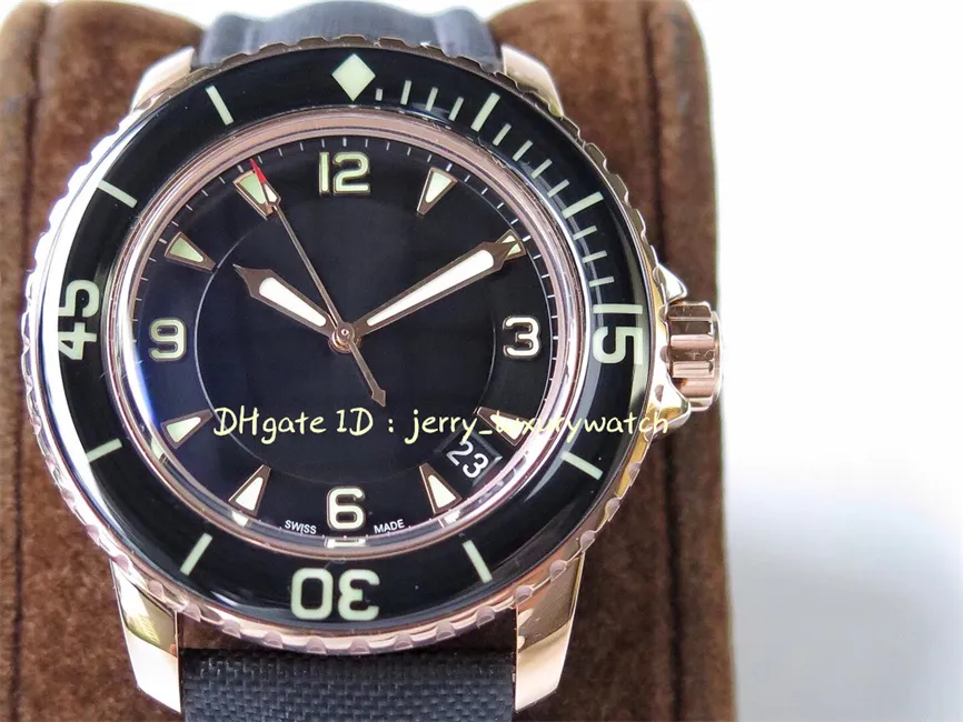 Men's 45mm FIFTY FATHOMS ZF 5015 Luxury Watch, Cal.1315 Movement, Black ...