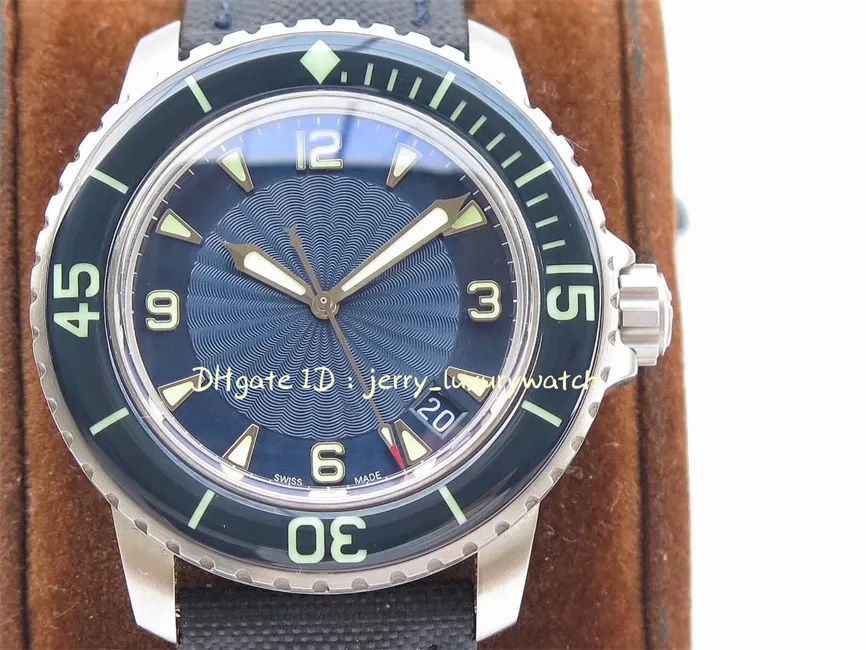 Men's 45mm FIFTY FATHOMS ZF 5015 Luxury Watch, Cal.1315 Movement, Black ...