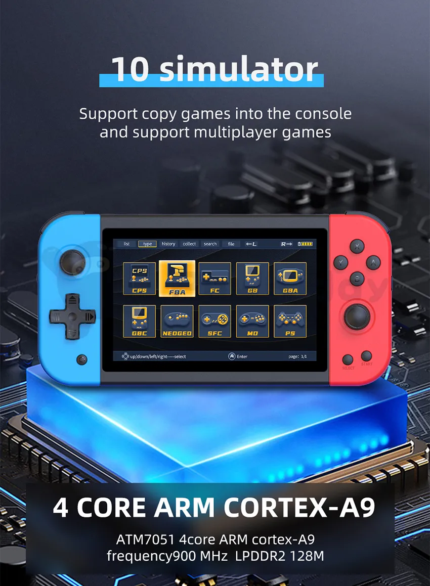 DHgate.com:POWKIDDY X51 5" Handheld Game Console, 64GB Retro Video ...
