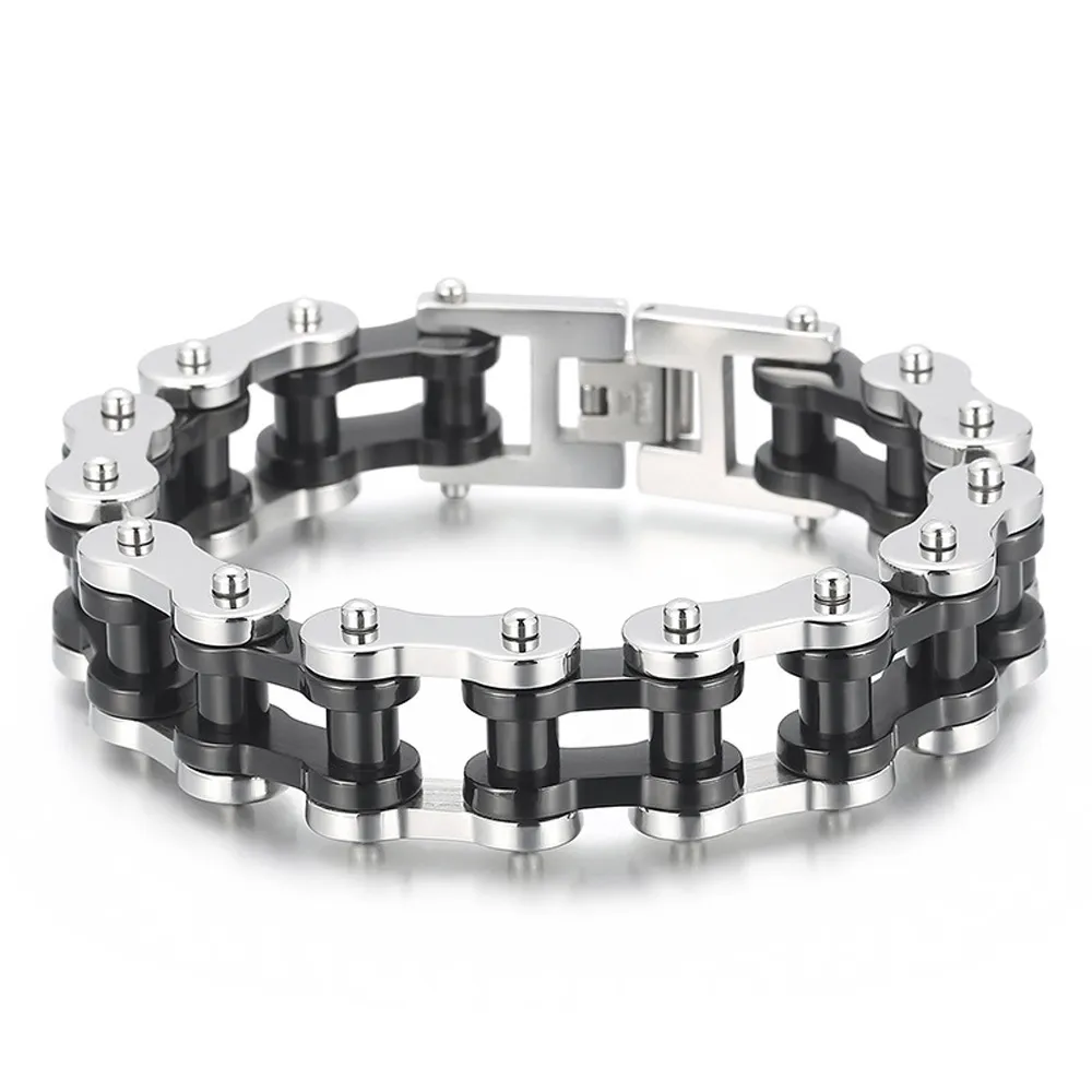 High Quality Heavy Punk Motorcycle Chain Hematite Bracelet For Men ...