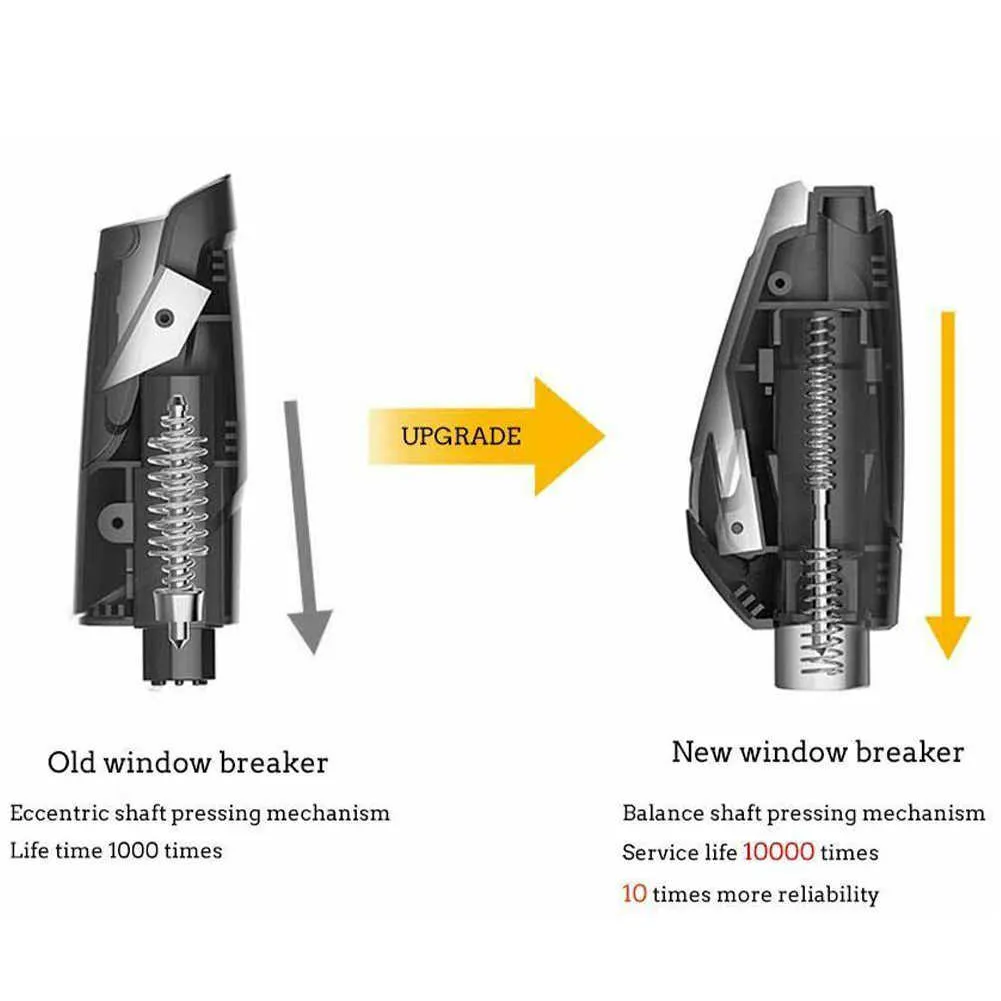 Portable Automotive Safety Hammer With Window Breaker And Glass Rescue ...