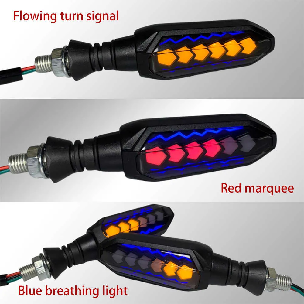 12V LED Heated Motorcycle Gloves Flowing Signals Daytime Running Light ...