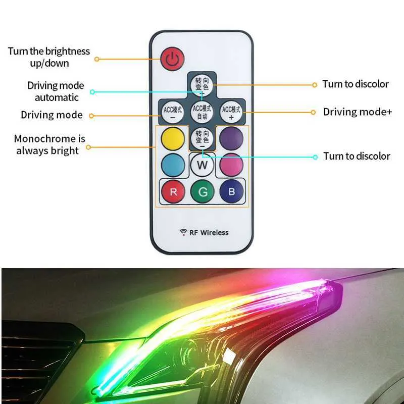 LED DRL Daytime Flexible Strips: Universal Color Changing LED Strip ...