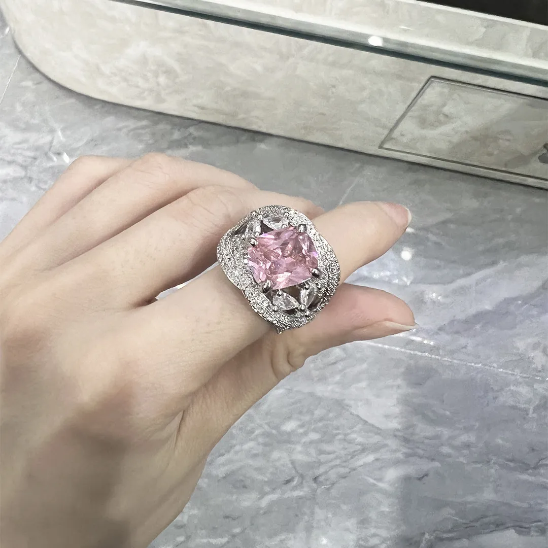 Premium 925 Sterling Silver Ring with Pink Diamond - Perfect Wedding ...