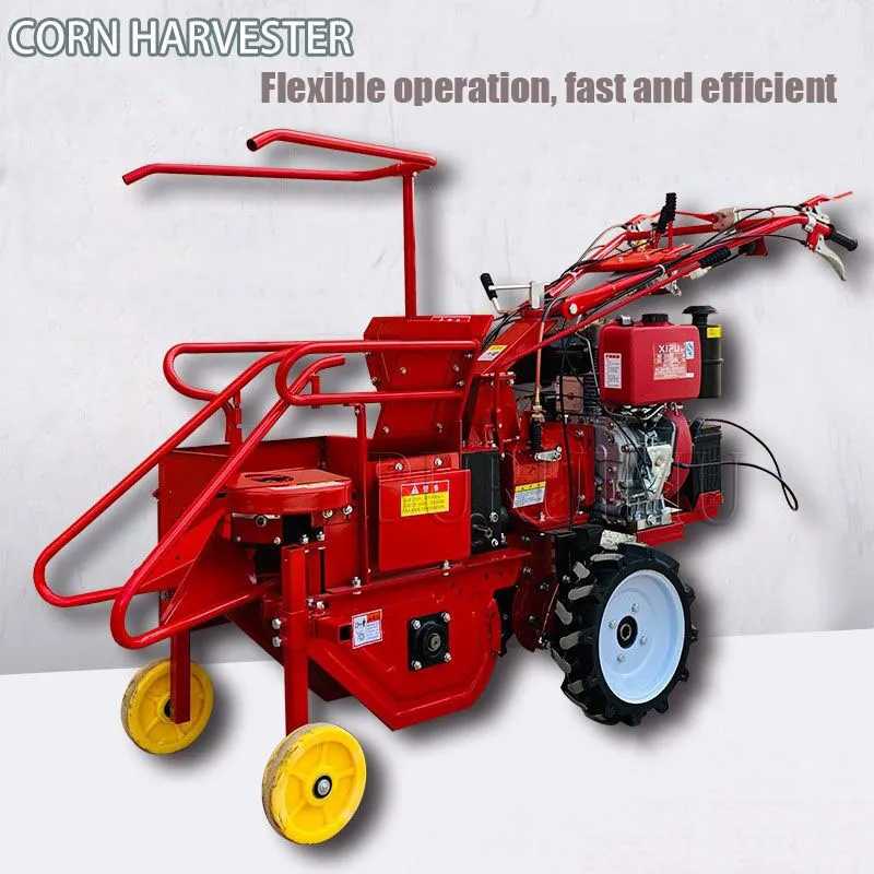 Multifunctional Walk Behind Corn Harvester Single Row Hand Push Small ...