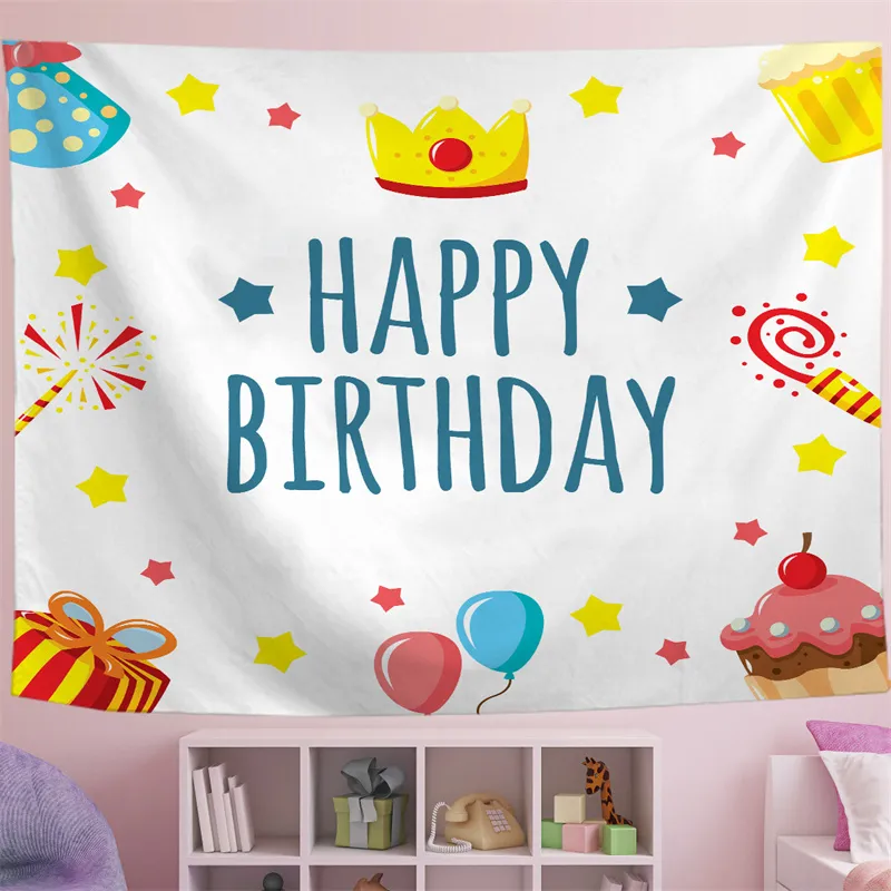Birthday Party Backdrop Large Tapestry Wall Hanging Festive Celebration ...