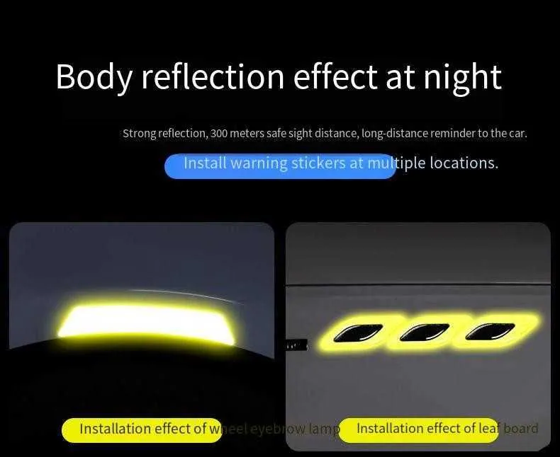 Rearview Mirror Reflective Reflective Stickers For Auto Styling Night ...