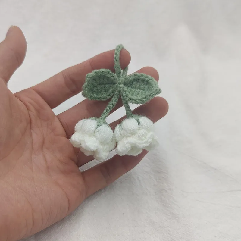 Handmade Crochet Orchid Flower Keychain Knitted Floral Pendant, Bag ...