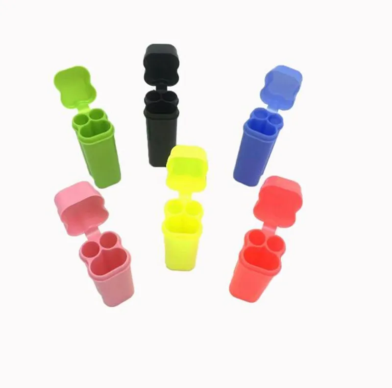 Colorful Plastic Double Joint Holder Cigarette Lighter Stash Case ...