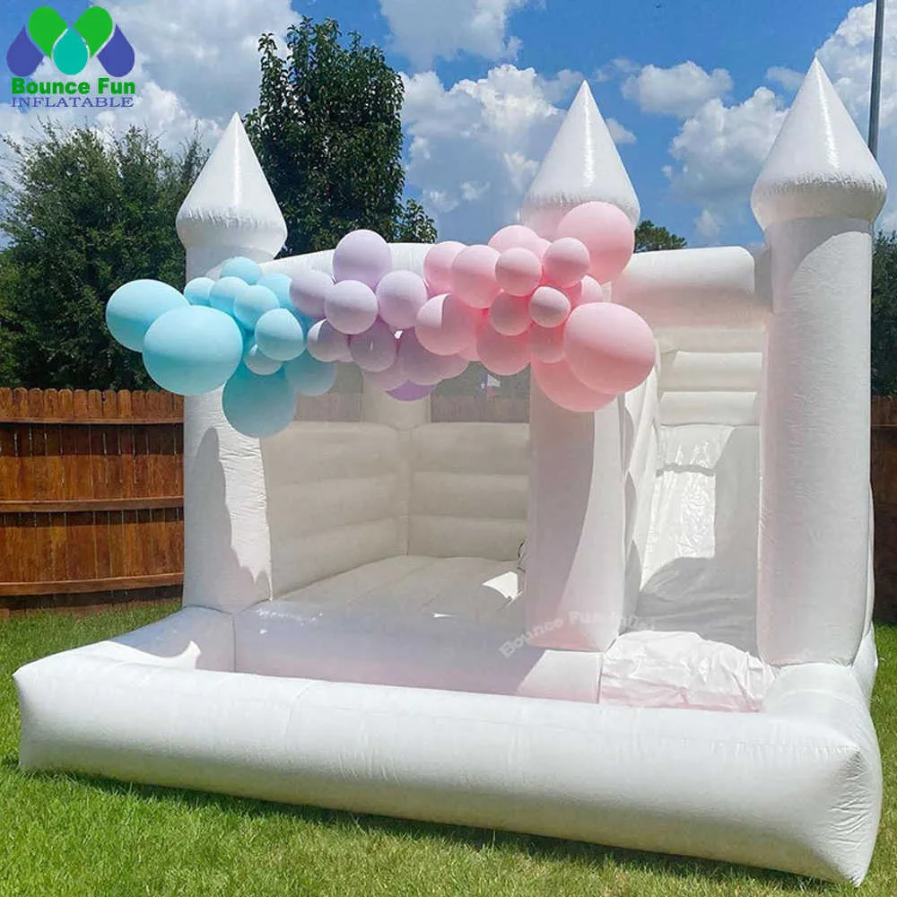 Wholesale White Commercial Wedding Bounce House With Slide, Ball Pit ...