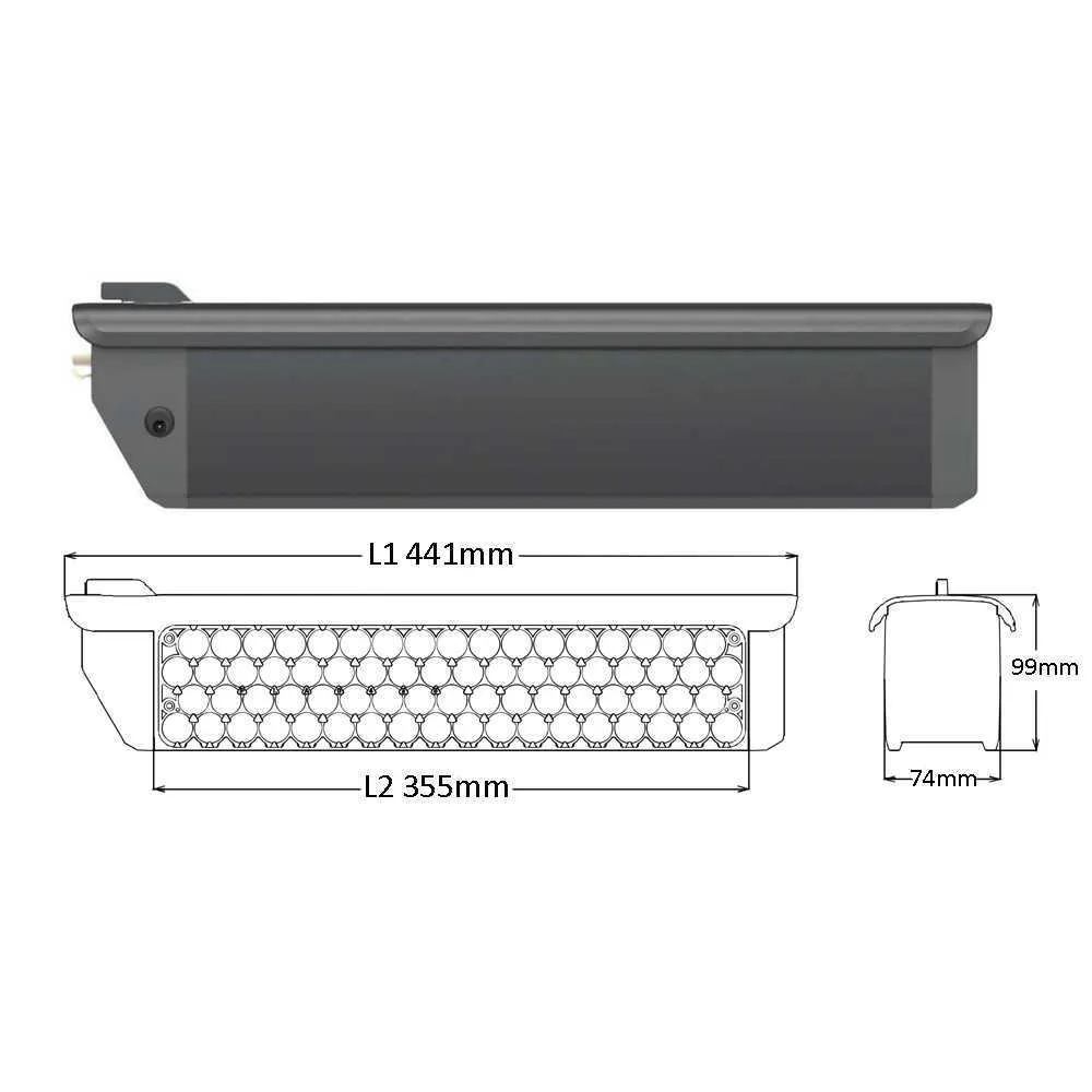48V 17.5Ah Ebike Battery - 840Wh Intube Li-ion Battery for Bafang M500 ...