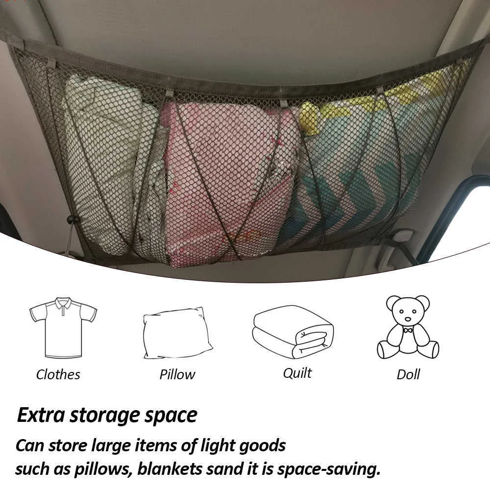 Car Ceiling Cargo Net, Trunk Car Organizer: Portable Auto Roof Storage ...