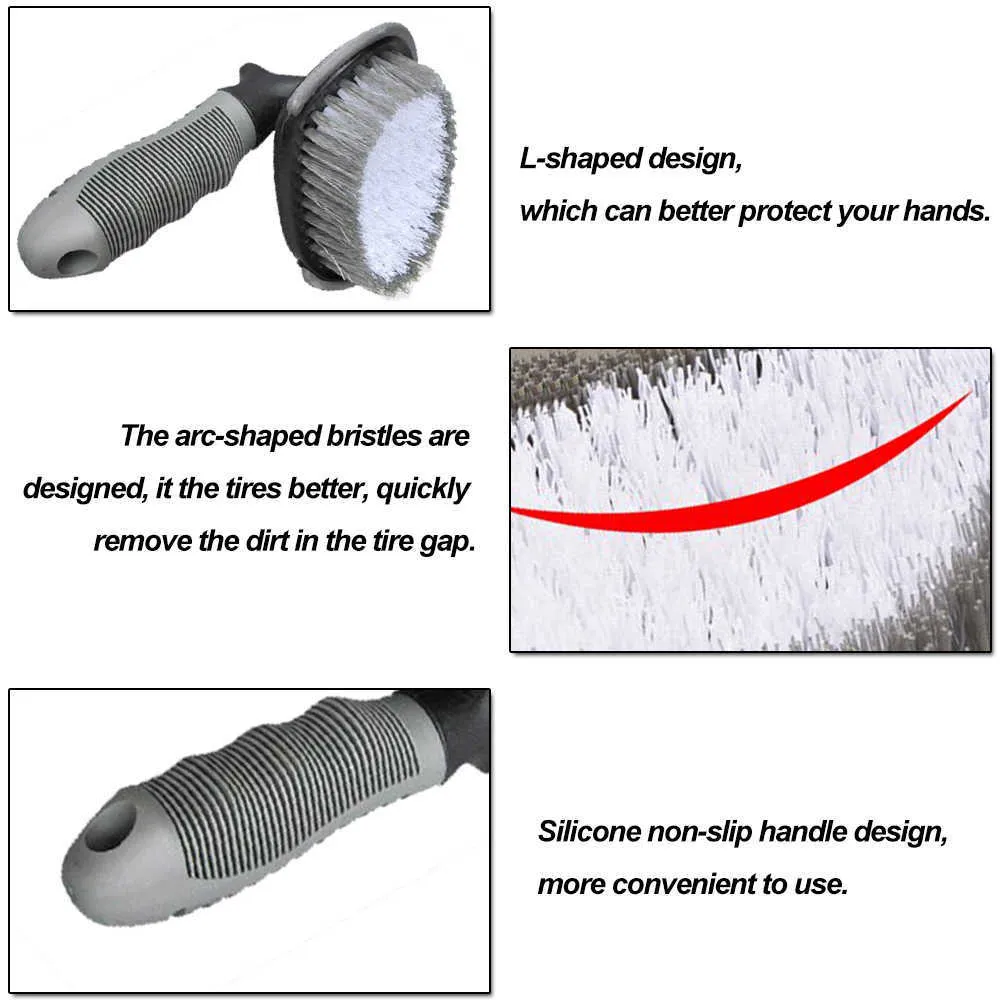 DHgate.com:Premium Plastic Coated Car Cleaning Brush Set - 5 Unique ...