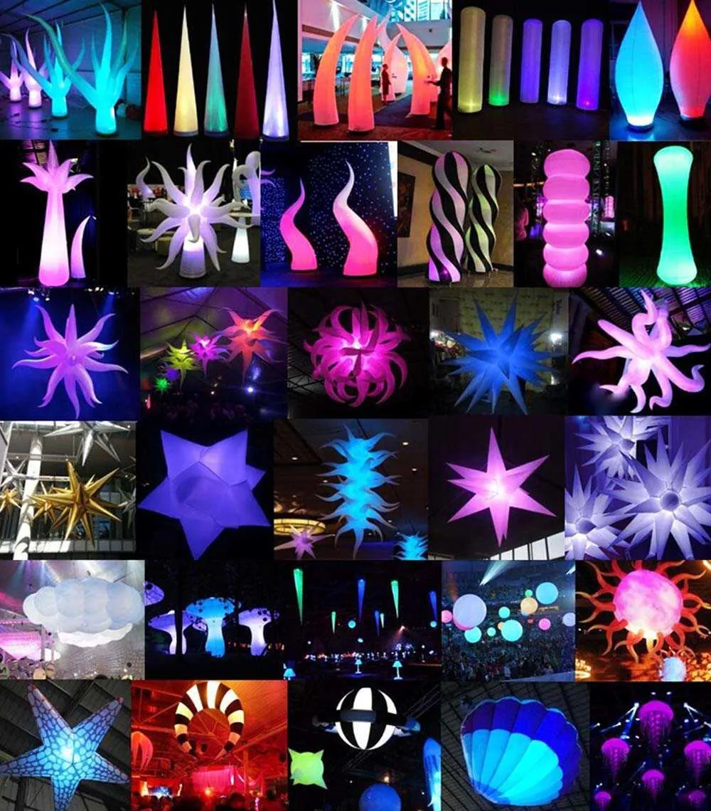 LED Inflatable Cone Icicle Lights Outdoor Pillar Column Tusk For Party ...