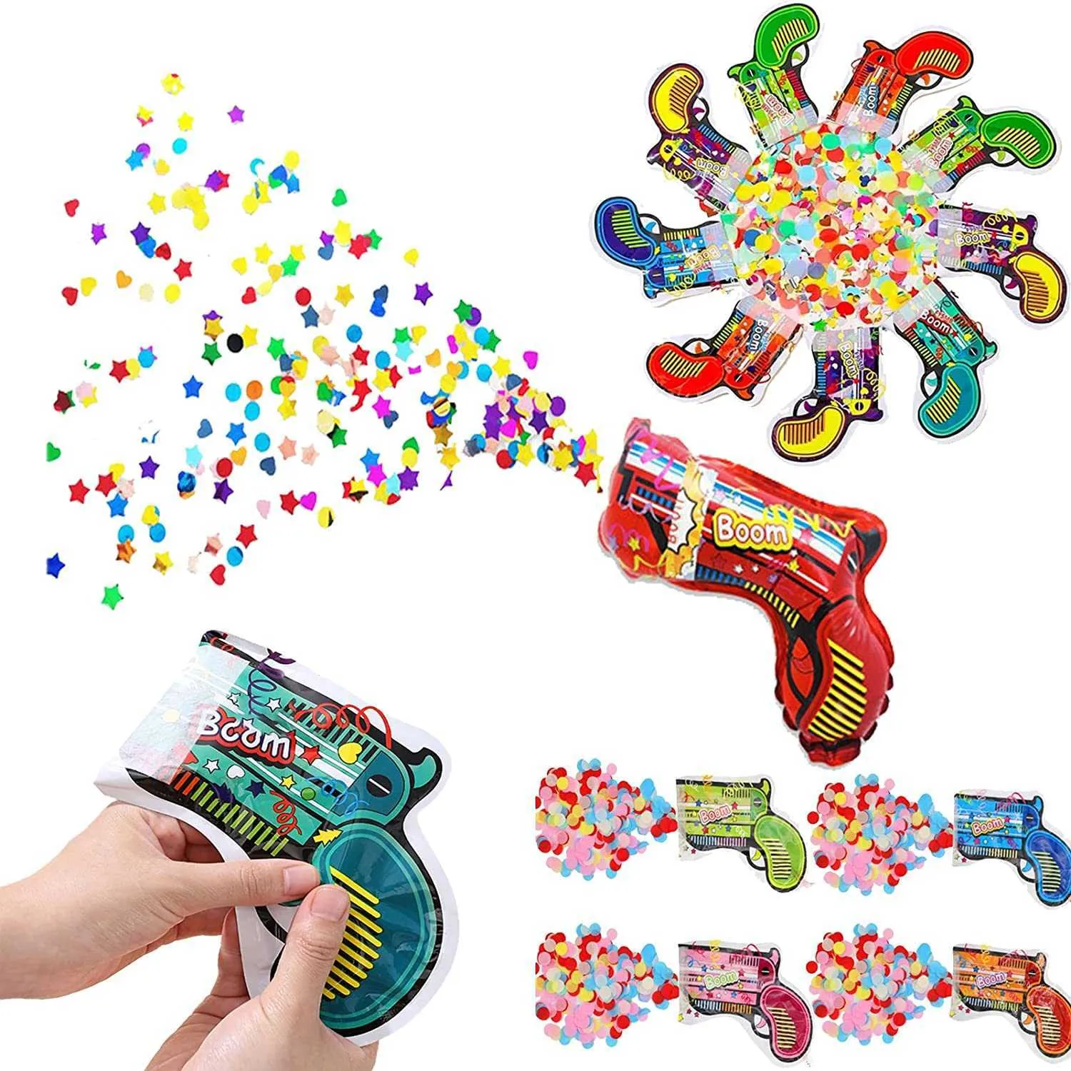 New Iatable Streamer Gun Confetti Cannon Firewor Pistol Handheld ...