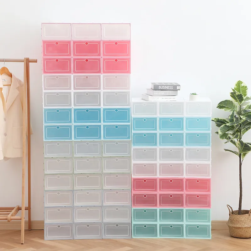Transparent Plastic Shoe Storage Box, Japanese Shoe Box, Thickened Flip ...