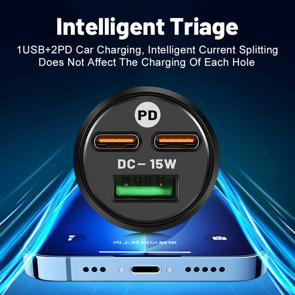 Fast Charging 3 In 1 USB Type C PD Cars With Wireless Charging With 5V ...