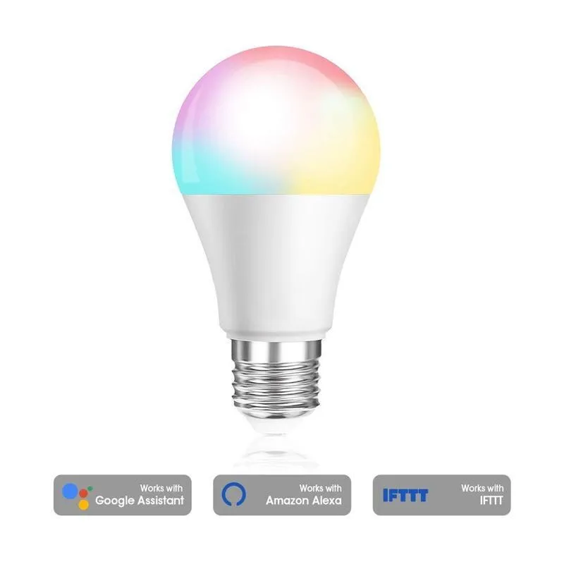 LED Ampoule Ruban Smart Bulb E27 7W RGB WiFi Wireless Color Changing ...