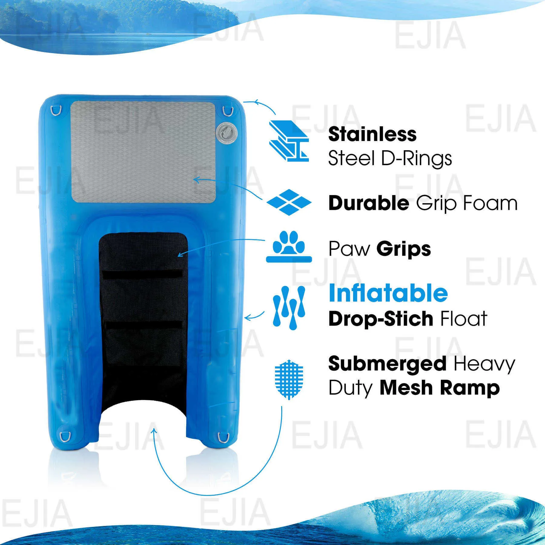 Wholesale Portable Inflatable Dog Pup Plank For Pool, Lake, And ...