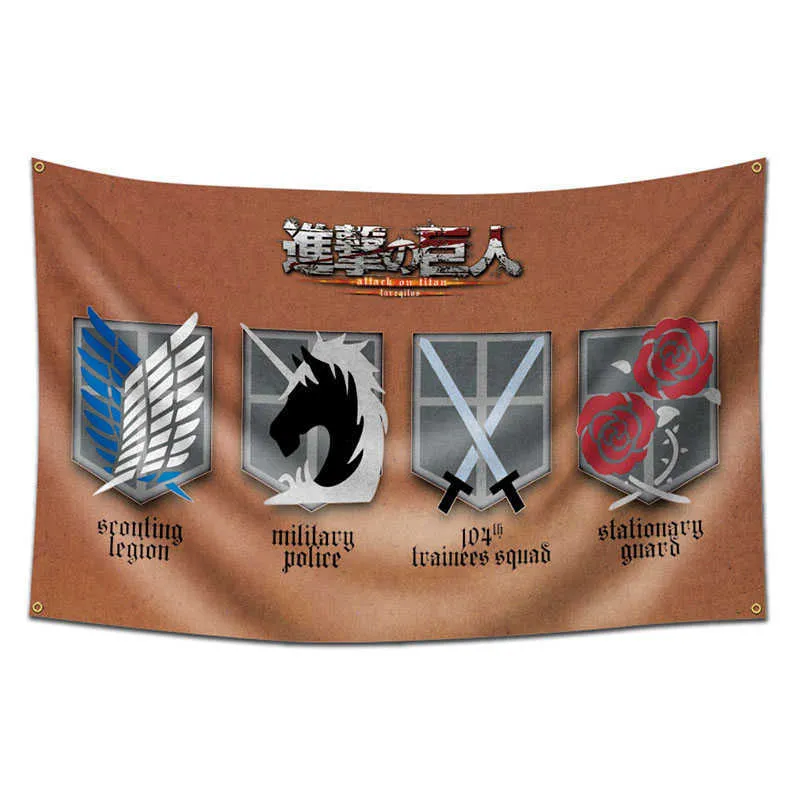 Attack On Titan Anime Flag 3x5ft, Survey Corps Cosplay Banner ...