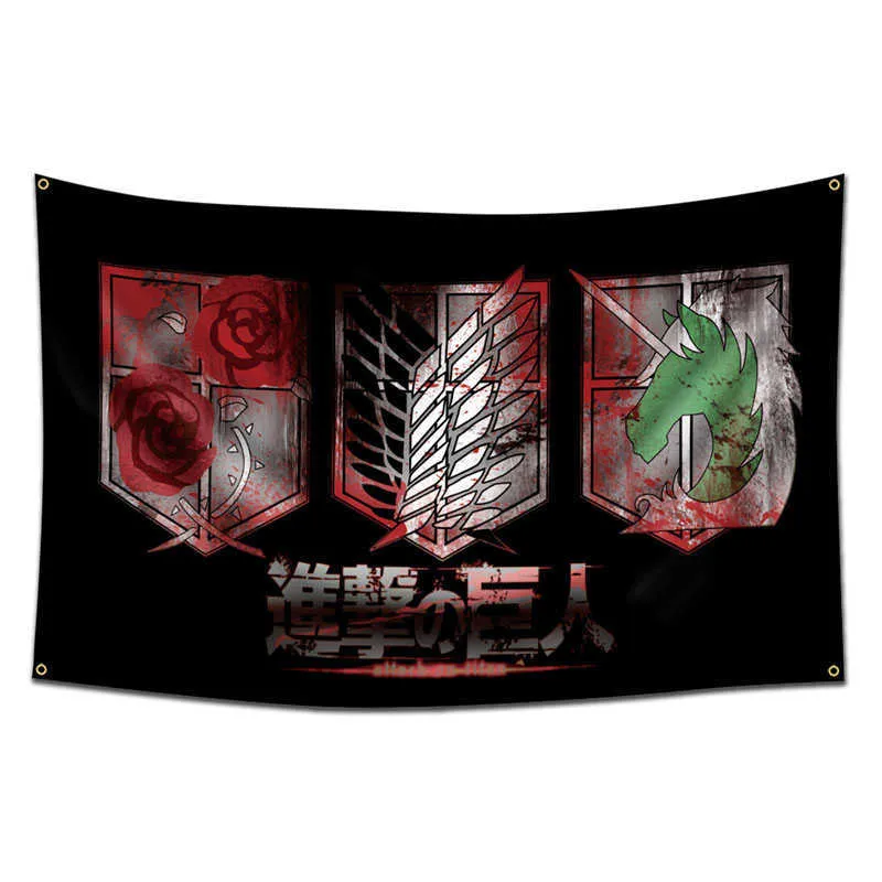 Attack On Titan Anime Flag 3x5ft, Survey Corps Cosplay Banner ...