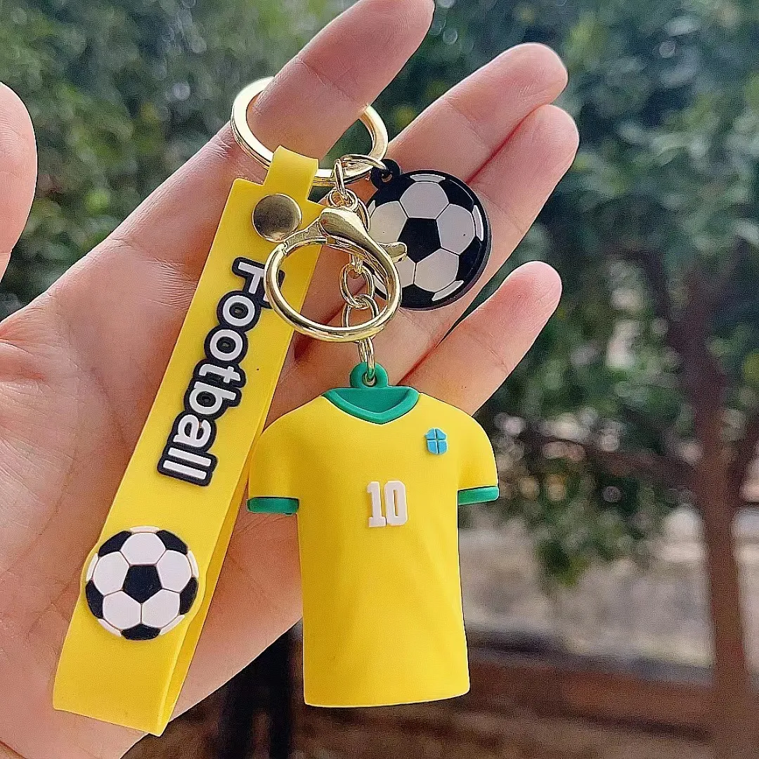 Soccer Star Player Keychain - Mini Football Jersey Doll, Vehicle Toy ...