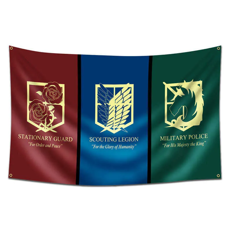 Attack On Titan Anime Flag 3x5ft, Survey Corps Cosplay Banner ...